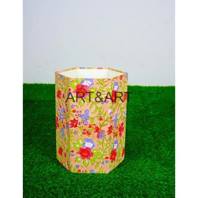 Handmade 5L Cardboard Trash Can Home Decorative Wood Waste Bin with ...