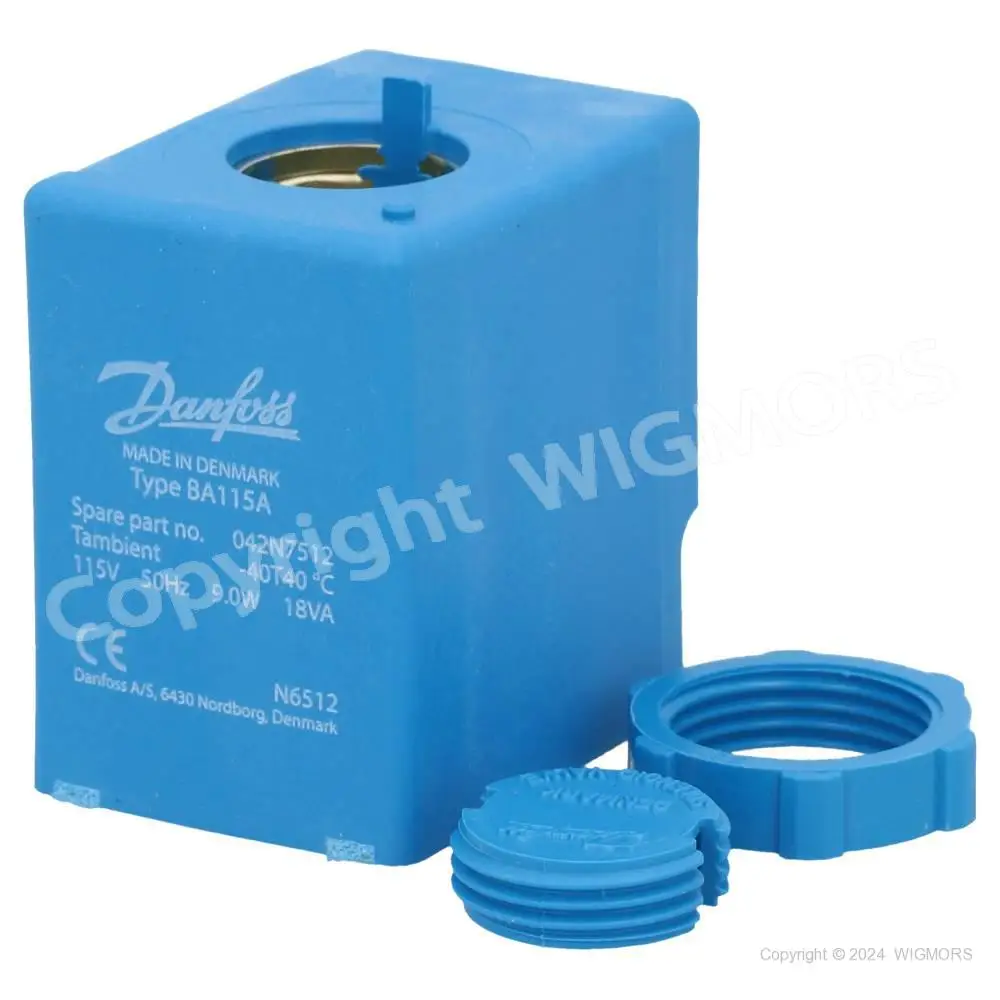 Bobina de solenoide Danfoss, BA115A, pala DIN, tensión de alimentación ...