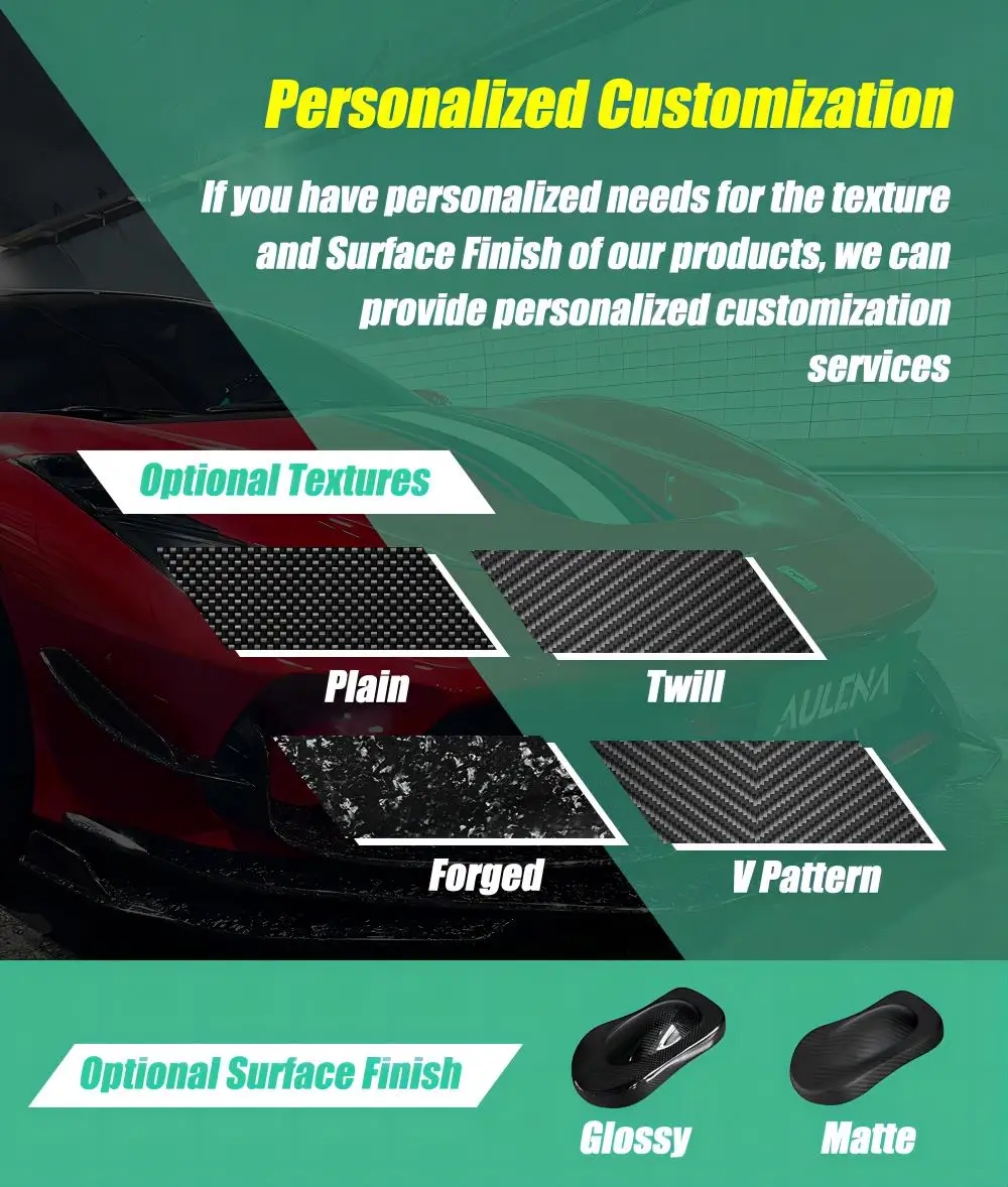 Aulena Dry Carbon OEM Rear Diffuser Front Splitter Spoiler Sides Skirts ...
