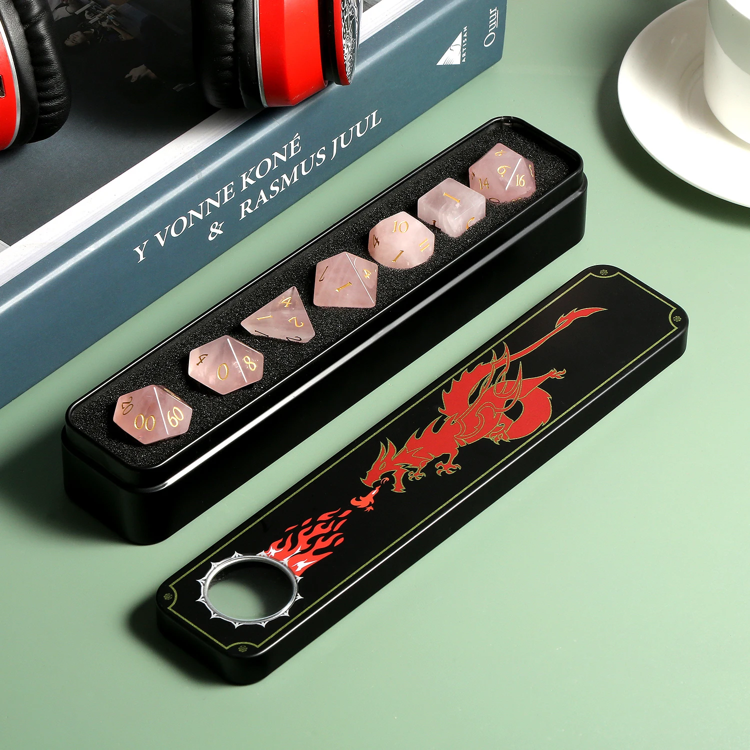 Wholesale Natural Gemstone Dice Custom DND Dice Stone Polyhedral Dice ...