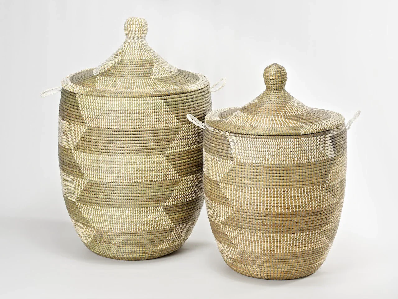 Colorful Straw Seagrass String Laundry Hamper Baskets For Storage ...