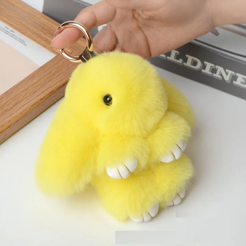Cheap Stuffed Bunny Keychain Rabbit Fur Plush Toy Fluffy Soft Fuzzy ...