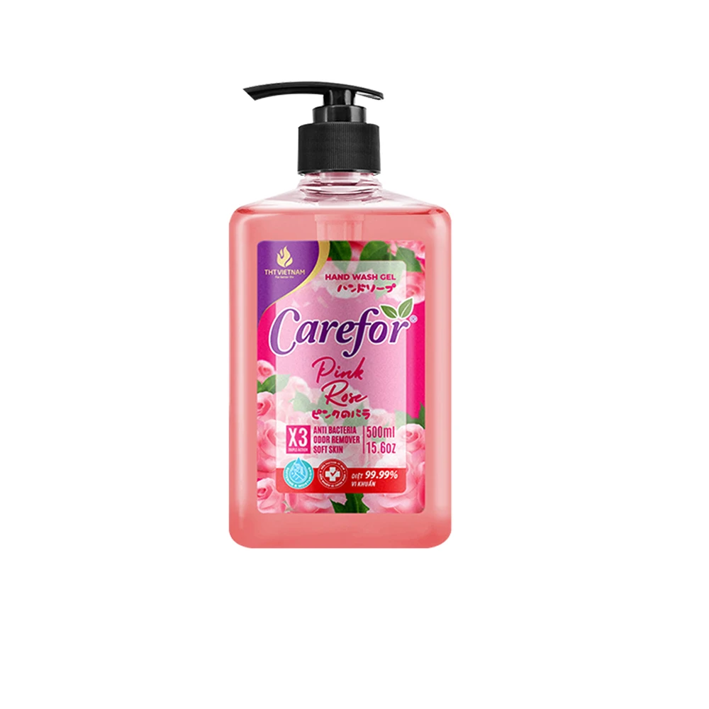 Carefor Pink Liquid Hand Soap 500ml Pink Rose Fragrance Basic Cleaning ...