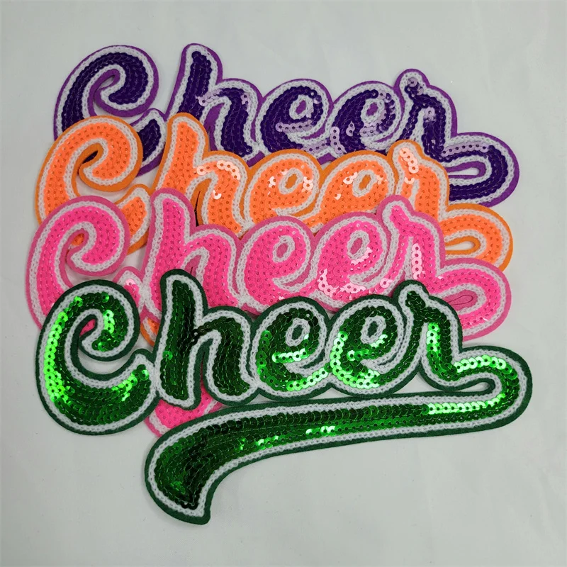 Wholesale Embroidery Purple Sequin Cheerleading Embroidered Patch Patch Iron on Holiday Mother ...