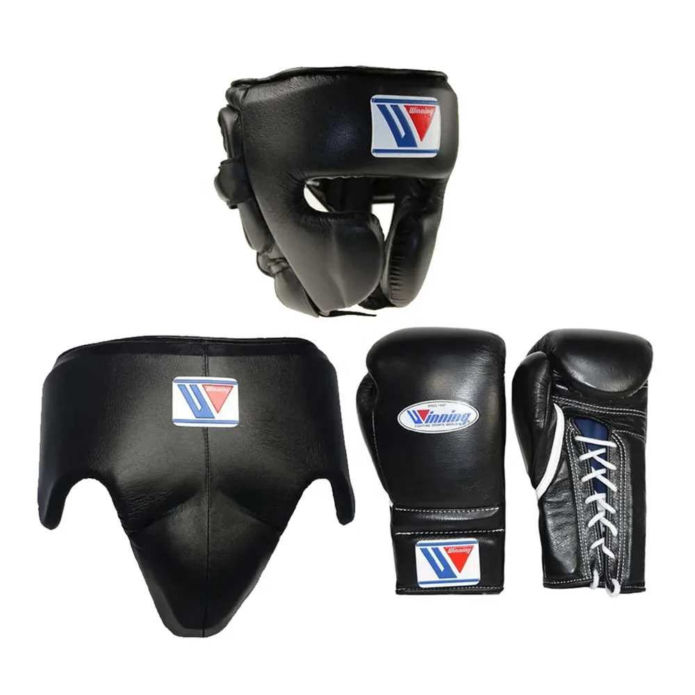 2025 New Arrival High Quality Original Leather Black Winning Boxing Set ...