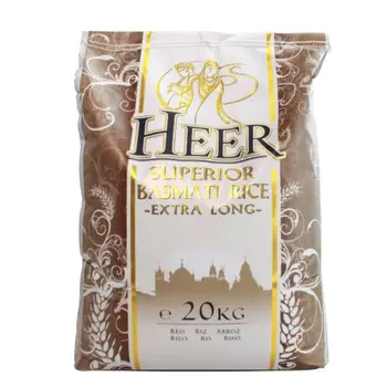 Parboiled Basmati Rice Heer - 20kg Basmati Rice Extra Long Grade 100% ...