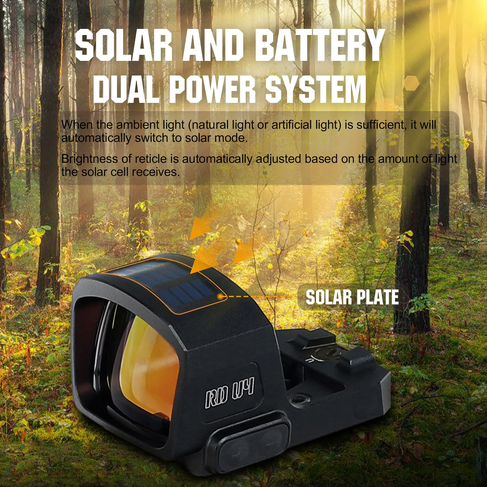 Ohhunt Optics 30x22 Big Window Solar Power Motion Sensor Shake Awake ...