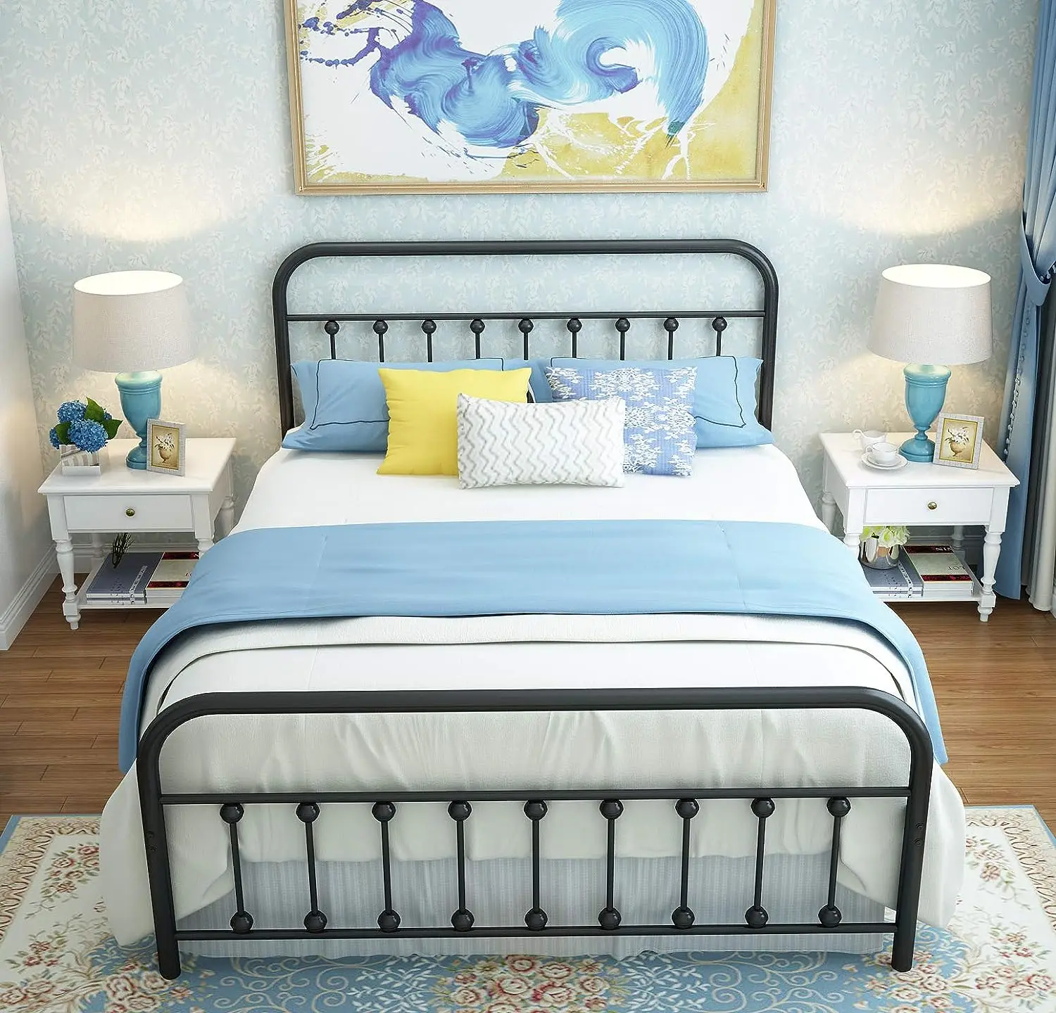 Triho Thf-1213 Latest Design Cal King Size Sale Steel Platform Bed With ...