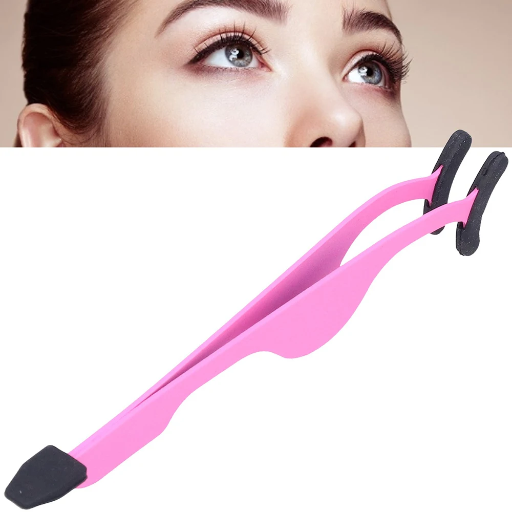 Eyelash Applicator Personalized Tweezers Pink Color With Silicon Pad Professional Eyelash ...