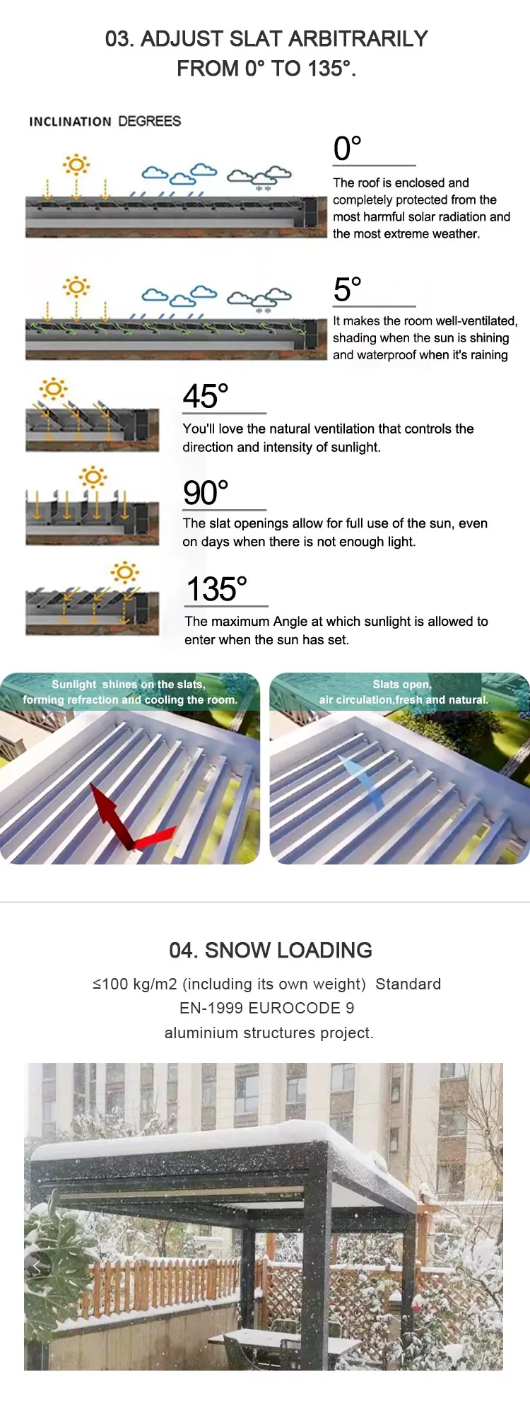 Garraf Outdoor Modern Aluminium Pergola Bioclimatica 3x3m 3x4m 3x5m ...