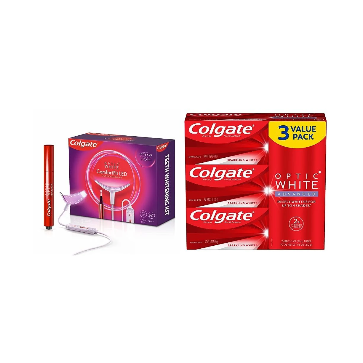 Colgate Optic White Advanced Teeth Whitening Toothpaste,Sparkling - Buy ...