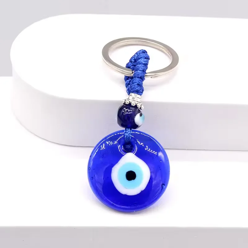 Blue Evil Eyes Glass Key Chains Rings Evil Eyes Trendy Turkish Demon ...