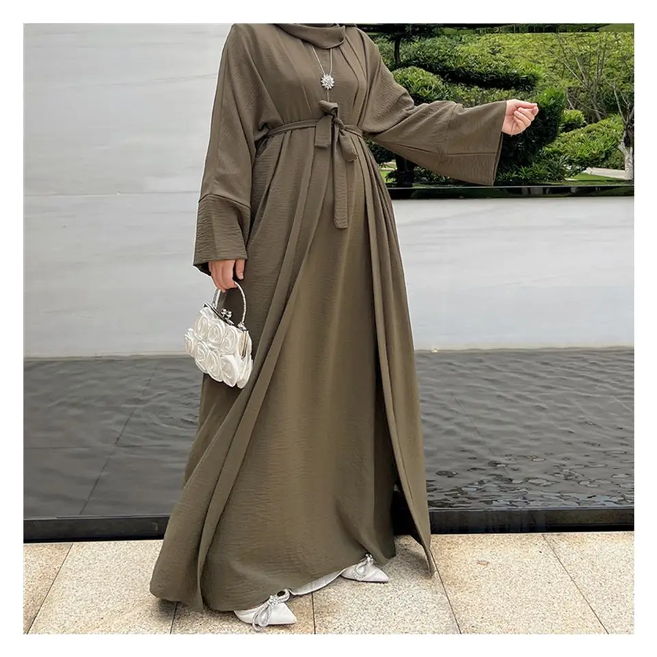 High Quality Muslim Women Abaya Solid Color Dress Set Kimono Abaya - Buy Dresses Islamic ...