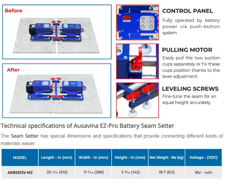 Ausavina Seam Setter for Granite - Precise Countertop Tools