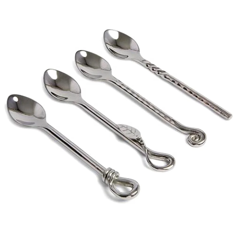 High Quality Stainless Steel Dinner Spoon Set With Handmade Leaf Knot ...