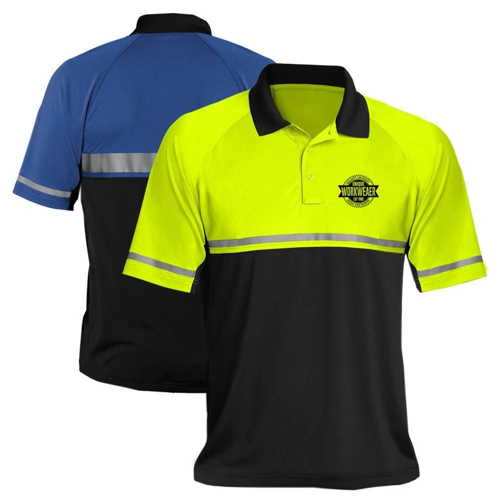 Hi Vis Reflective Safety Polo Shirts Safety Workwear Polo T-shirt For ...