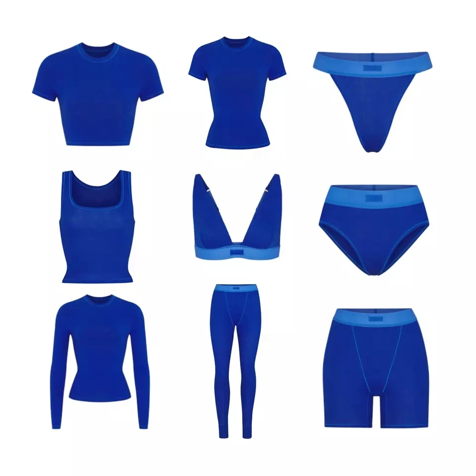 Custom Women Loungewear Set Comfy Bamboo Modal Cotton Ribbed Skims ...