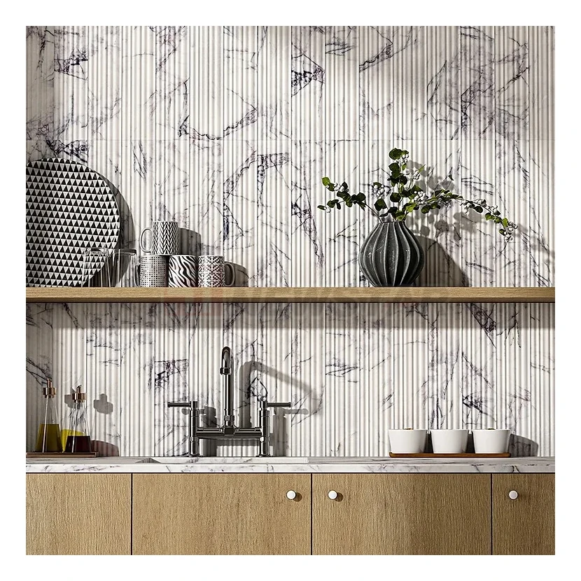 Newstar Custom Fluted Marble Tiles Italian Calacatta Cararra Viola ...