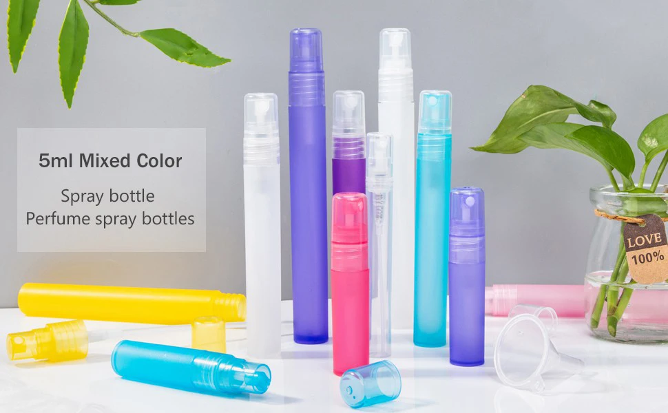 24 Pack 5ml Mixed Color Plastic Perfume Tubes Fine Mist Spray Bottle ...