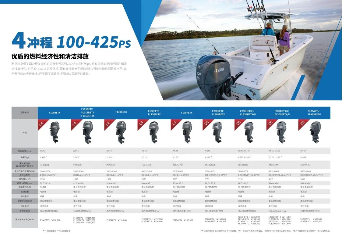 Genuine Japanese YAMAHAs Brand 4 Stroke Long Shaft F40FEHDL 40HP ...