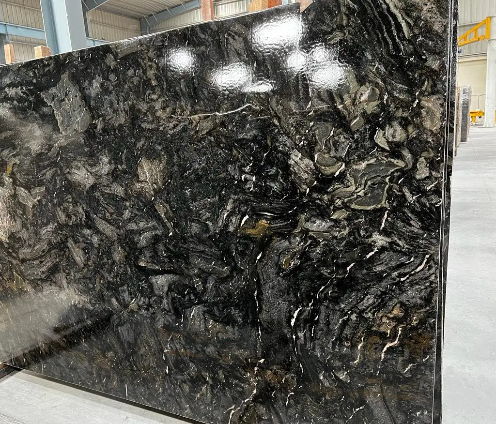 Good Quality Titanium Black Granite Slab Stone For Bathroom Vanity From Indian Supplier At ...
