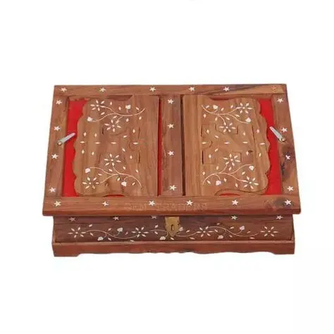 Handcrafted Wooden Holy Book Stand - Quran, Ramayana, Geeta