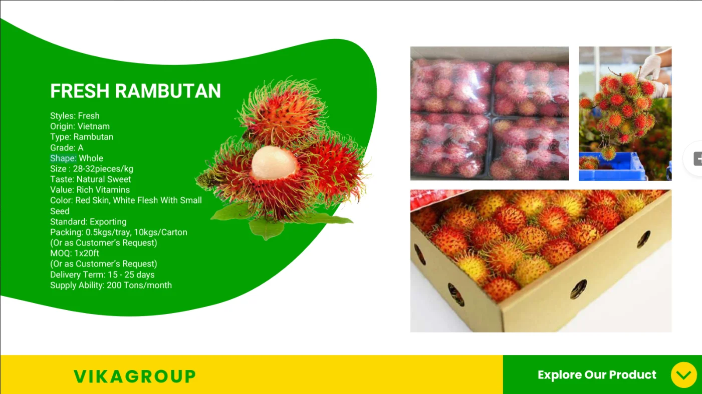 Wholesale Fresh Red Sweet Rambutan Viet Nam For Eaten Raw Or Cuisine ...