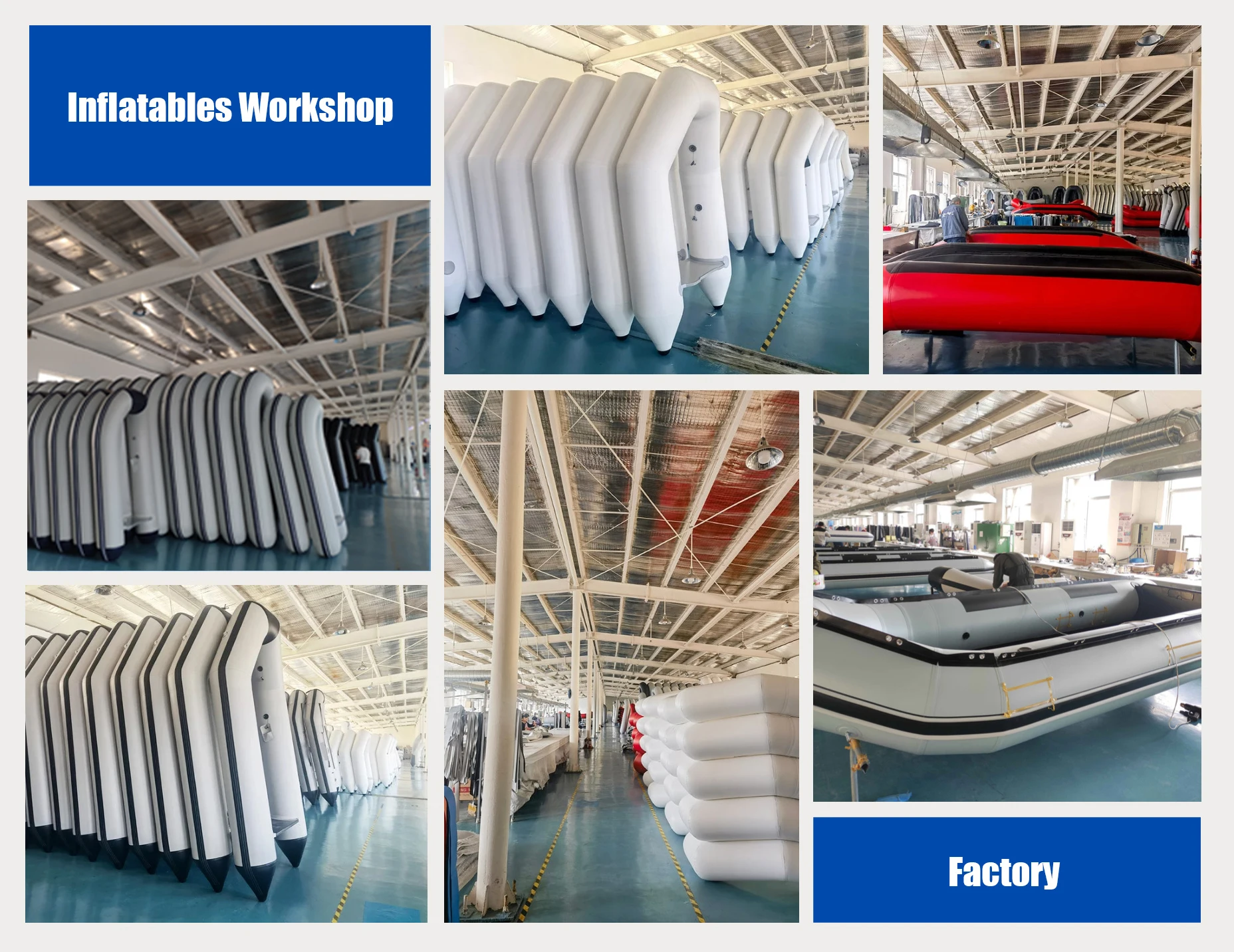 Reach-Sea 12.5ft Capacity 6 Persons Aluminum RIB Inflatable Boat with ...