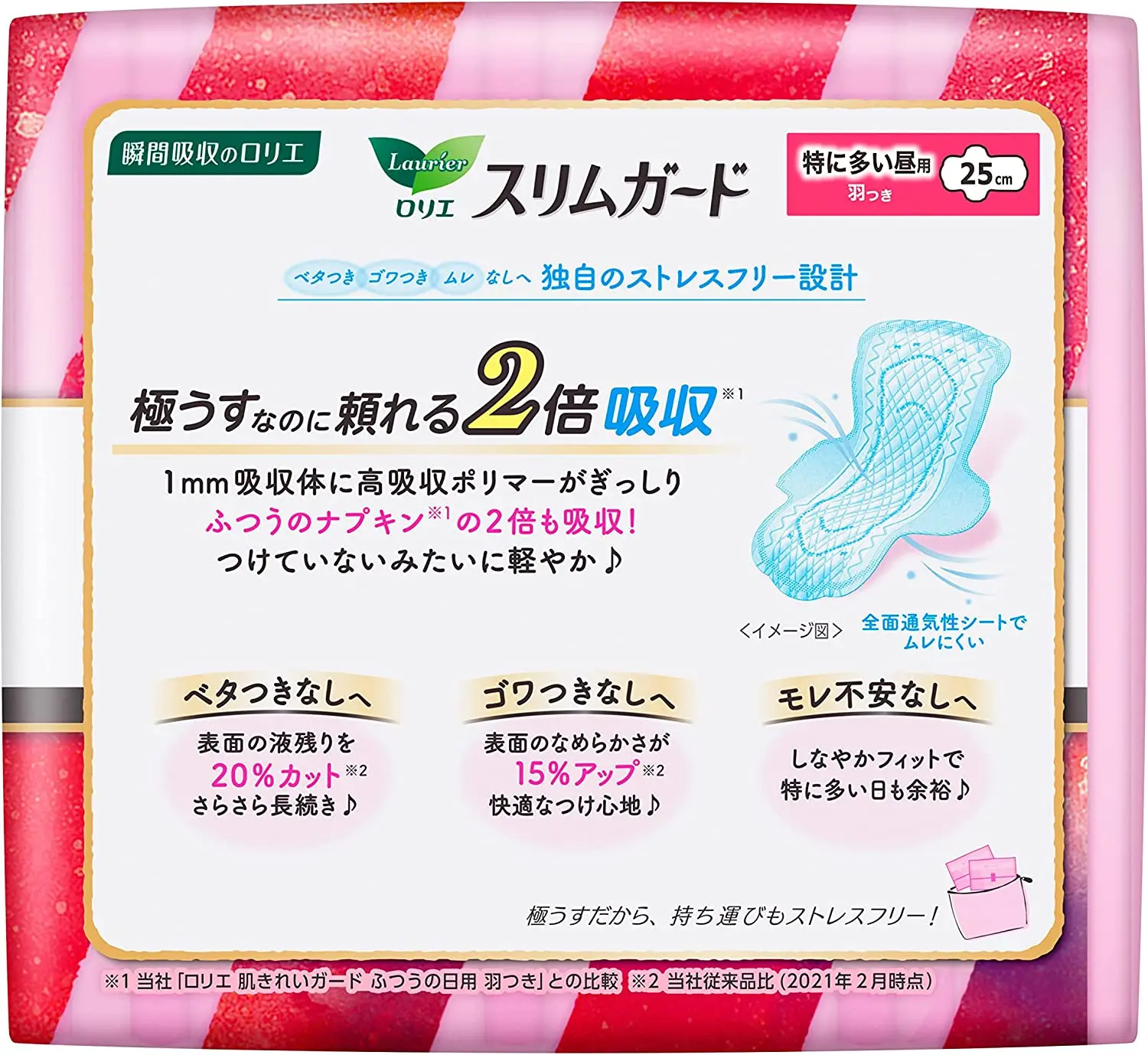 Japan Most Popular Sanitary Pad Kao Laurier Slimguard Heavy Days 25cm ...