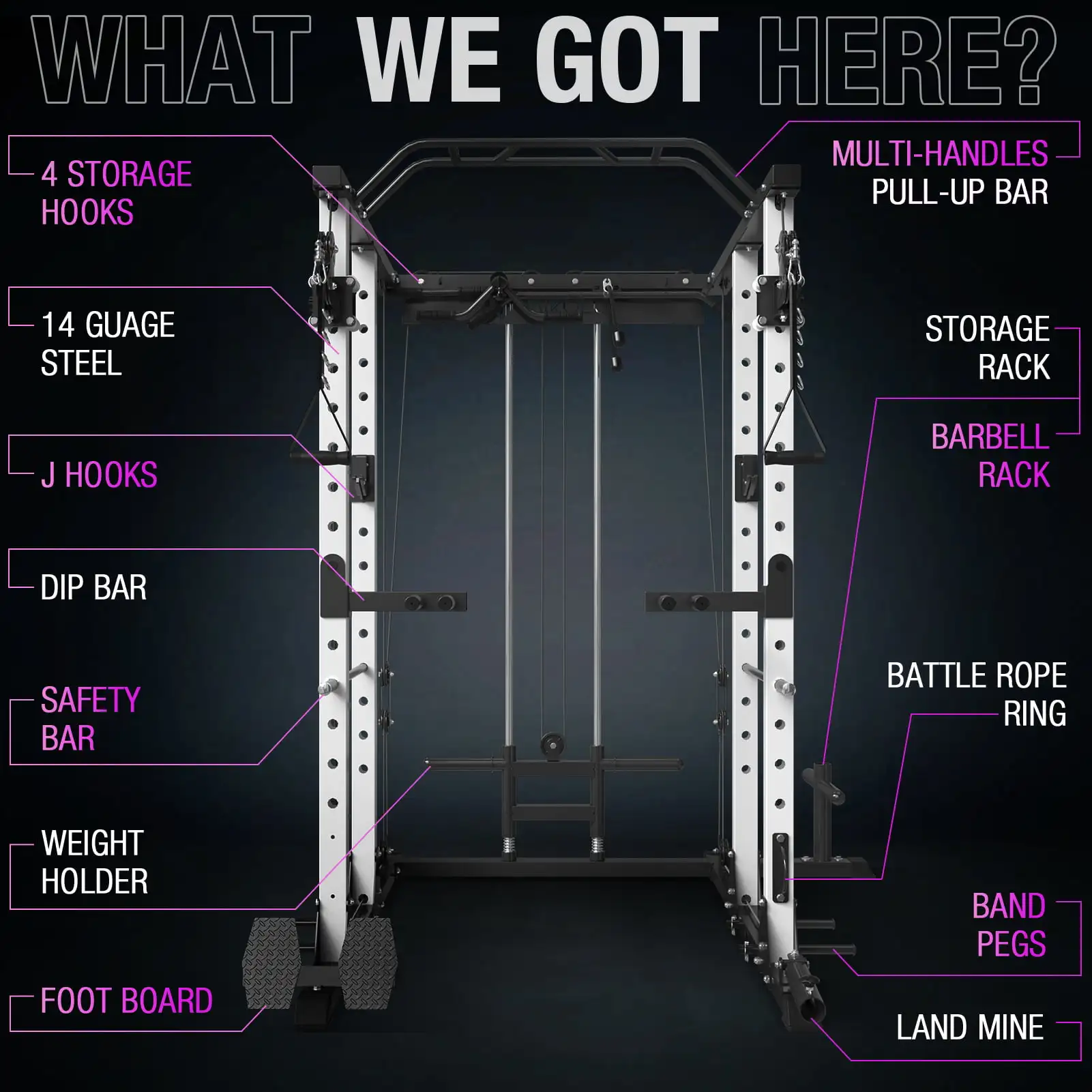 Multifunctional Power Cage Squat Rack With Weight Lifting Training Gym ...