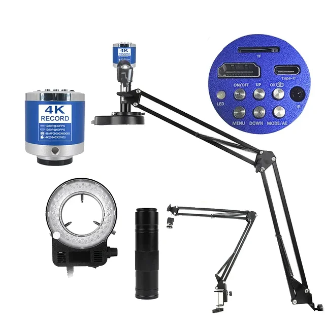 4k Digital Microscope For Electronics 48mp Type-c Camera 150x C Mount ...