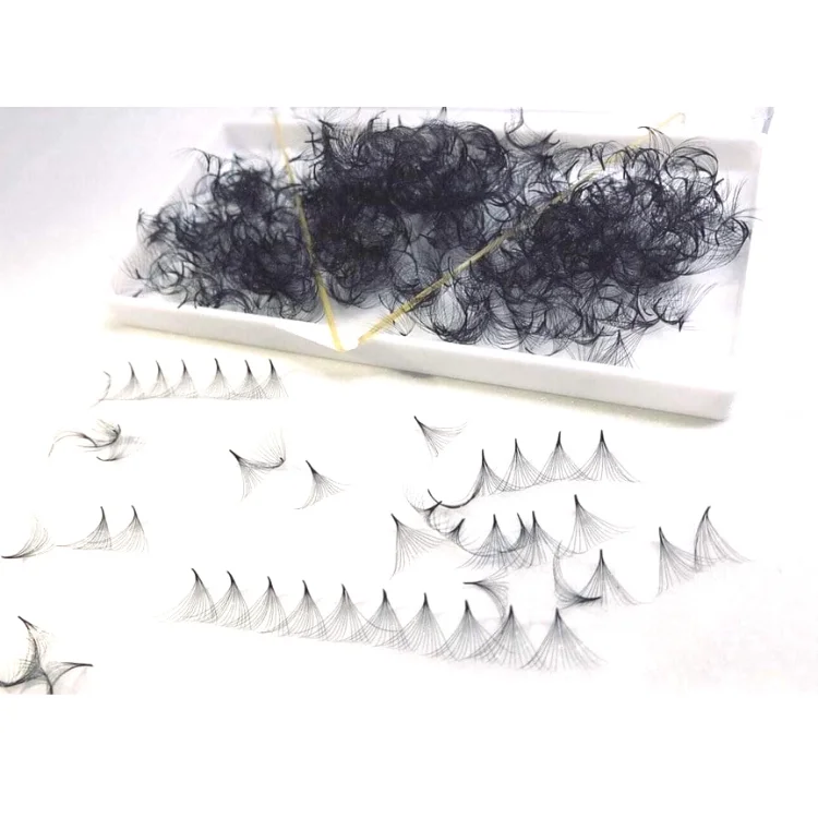 20d Korean Pbt Narrow Pointy Base Premade Fan Eyelash Extension Factory Heat Bonded Nature ...
