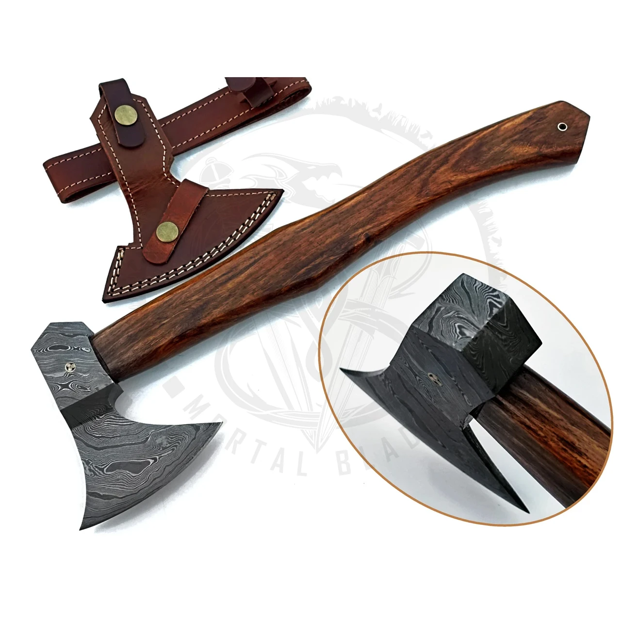Hand Forged Damascus Steel Hatchet Axe - Luxury & Durability
