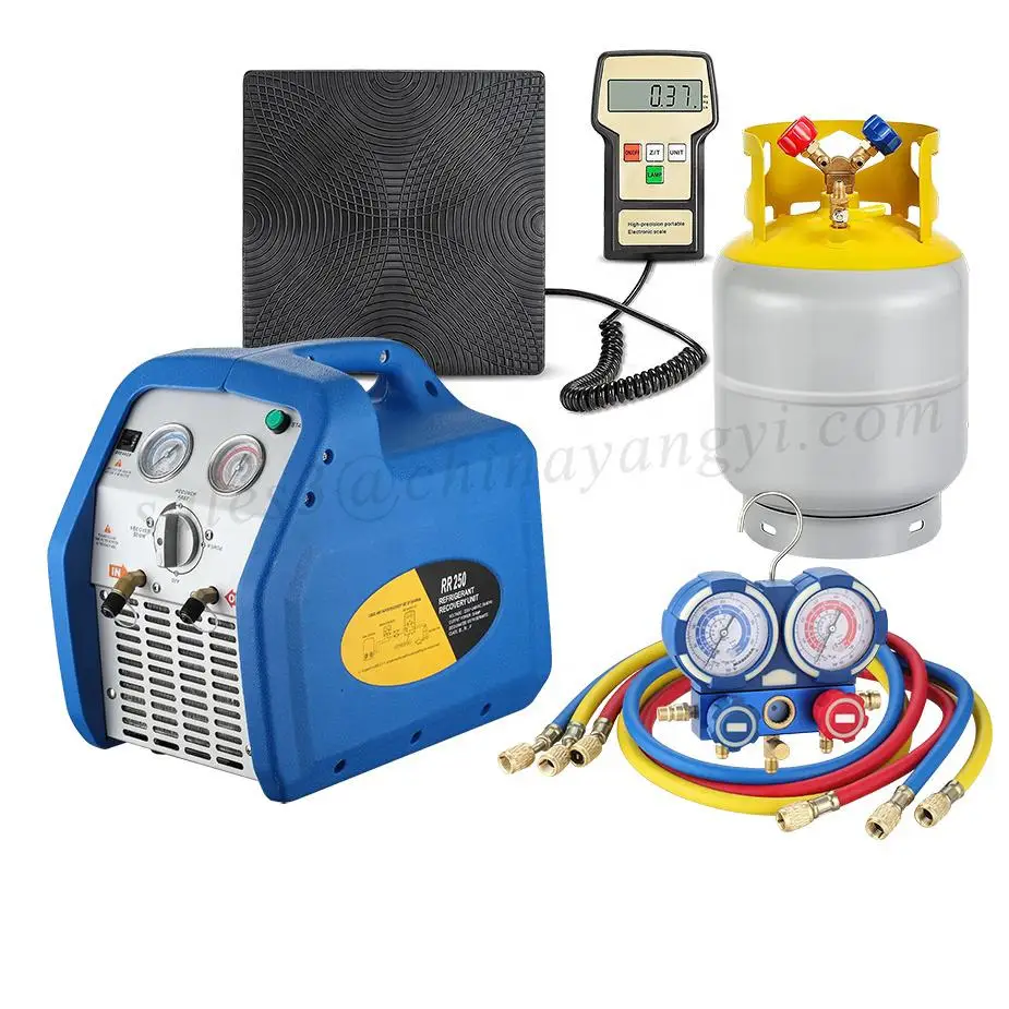 R32 R1234YF R410A R134a Refrigerant Recovery Machine 1 HP RR500 Car Air ...