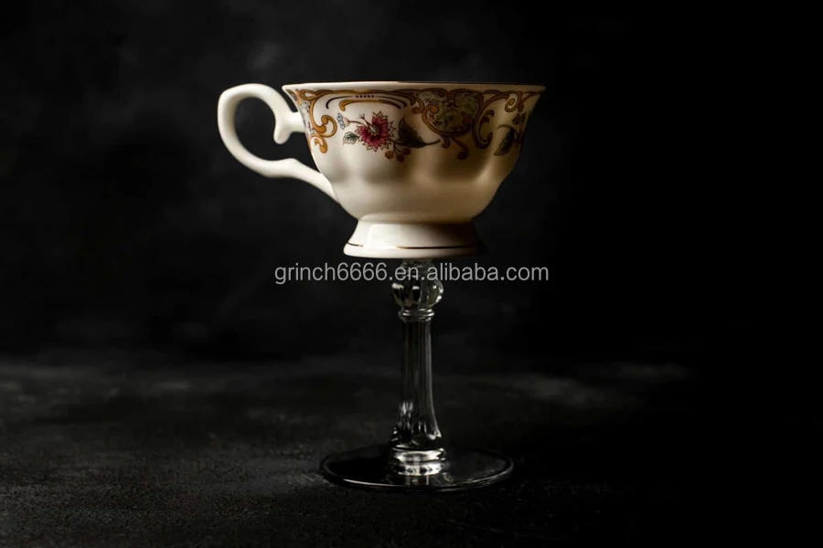 Ceramic Tall Tea Cup Long Stem Porcelain Cocktail Cup - Buy Tall Tea ...
