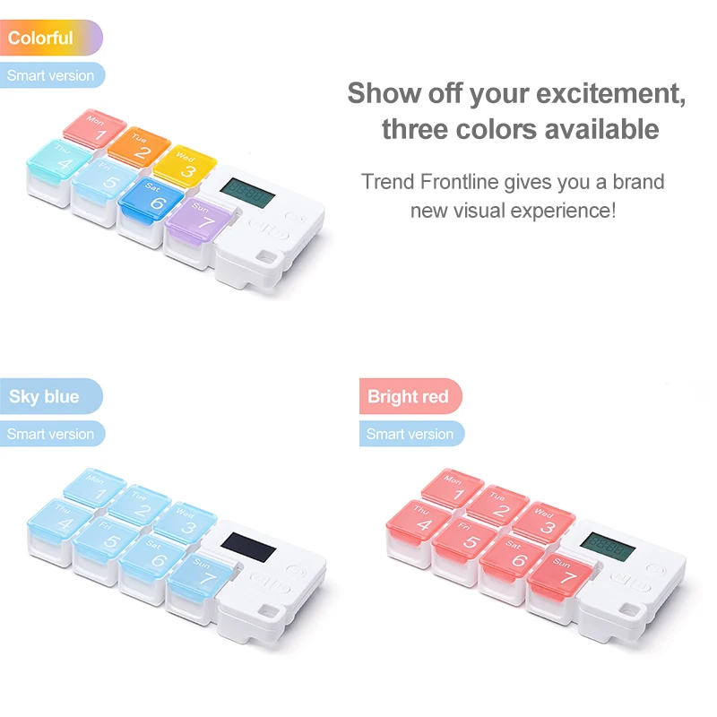 Smart Pill case 7 Day Medicine Box Colorful Pill Box With Automatic ...