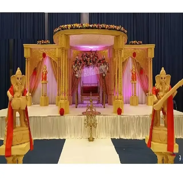 Traditional Triple Pole Indian Wedding Mandap Decor Modern Wedding ...