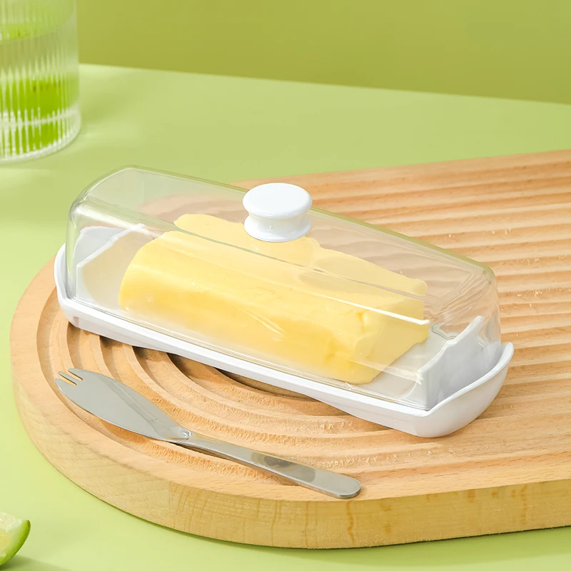Plastic Rectangular Butter Storage Box Container Set With Lid And ...