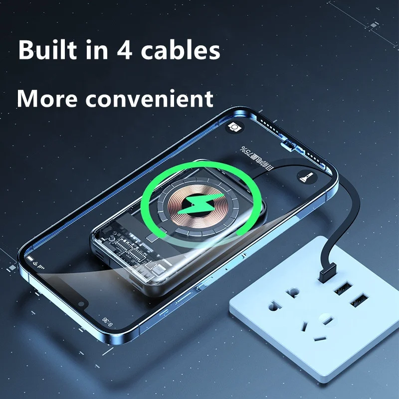 22.5w Transparent Magnetic Ultra Thin Power Bank 15w Fast C Wireless ...