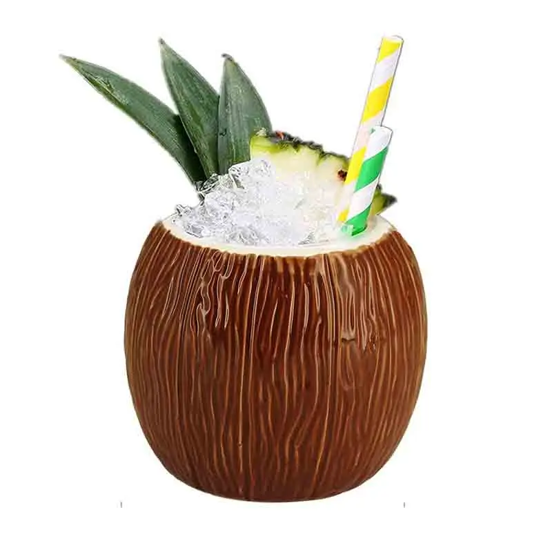 Customized Ceramic Coconut Mug For Family Gathering Hawaiian Porcelain ...