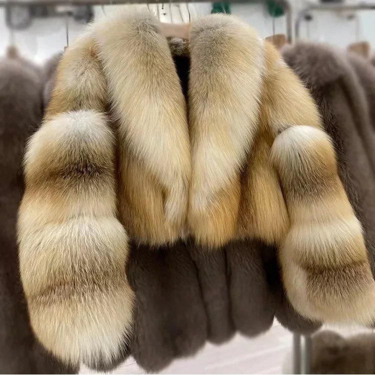 Luxury Fox Fur Jacket - Winter Solid Full Pelt Coats
