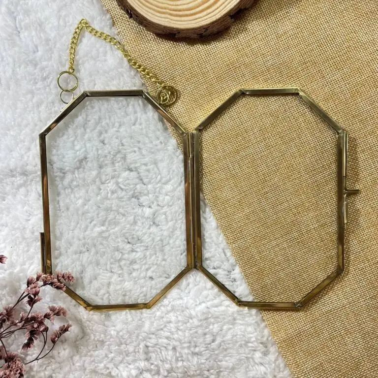 Metal & Glass Octagonal Hanging Photo Frame Wall Mounted Photo Frame ...