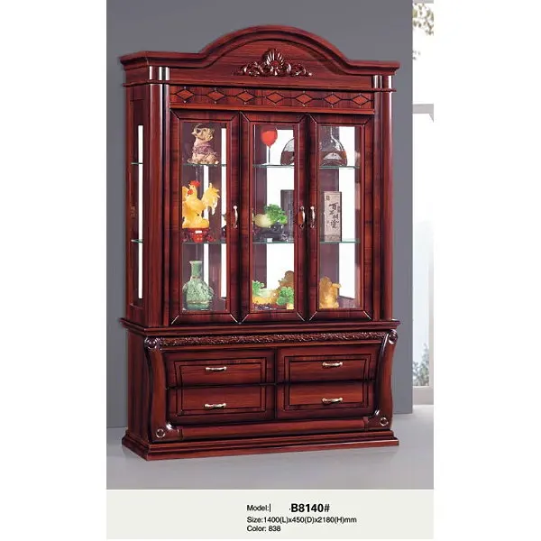 33893-B8140 Model Wooden Glass Cabinet - Modern & Versatile