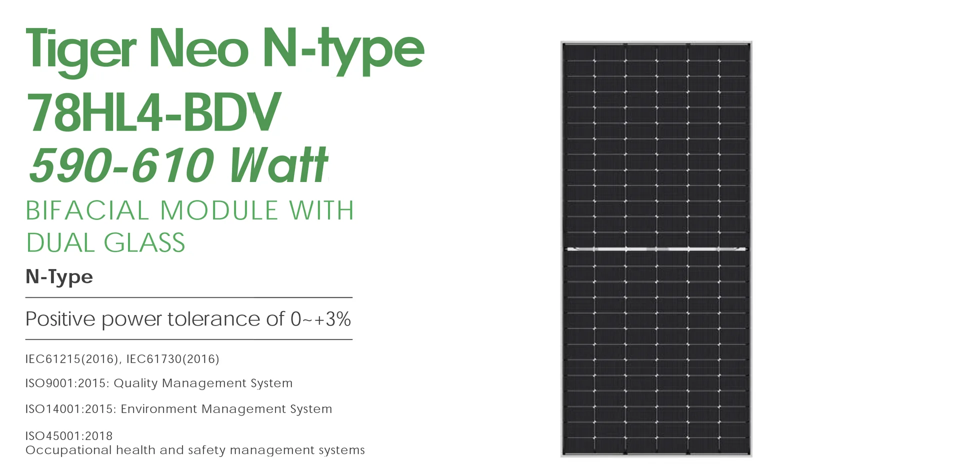 Jinko Solar Panel Neo N-type 78hl4-bdv 590w Bifacial Module With Dual ...