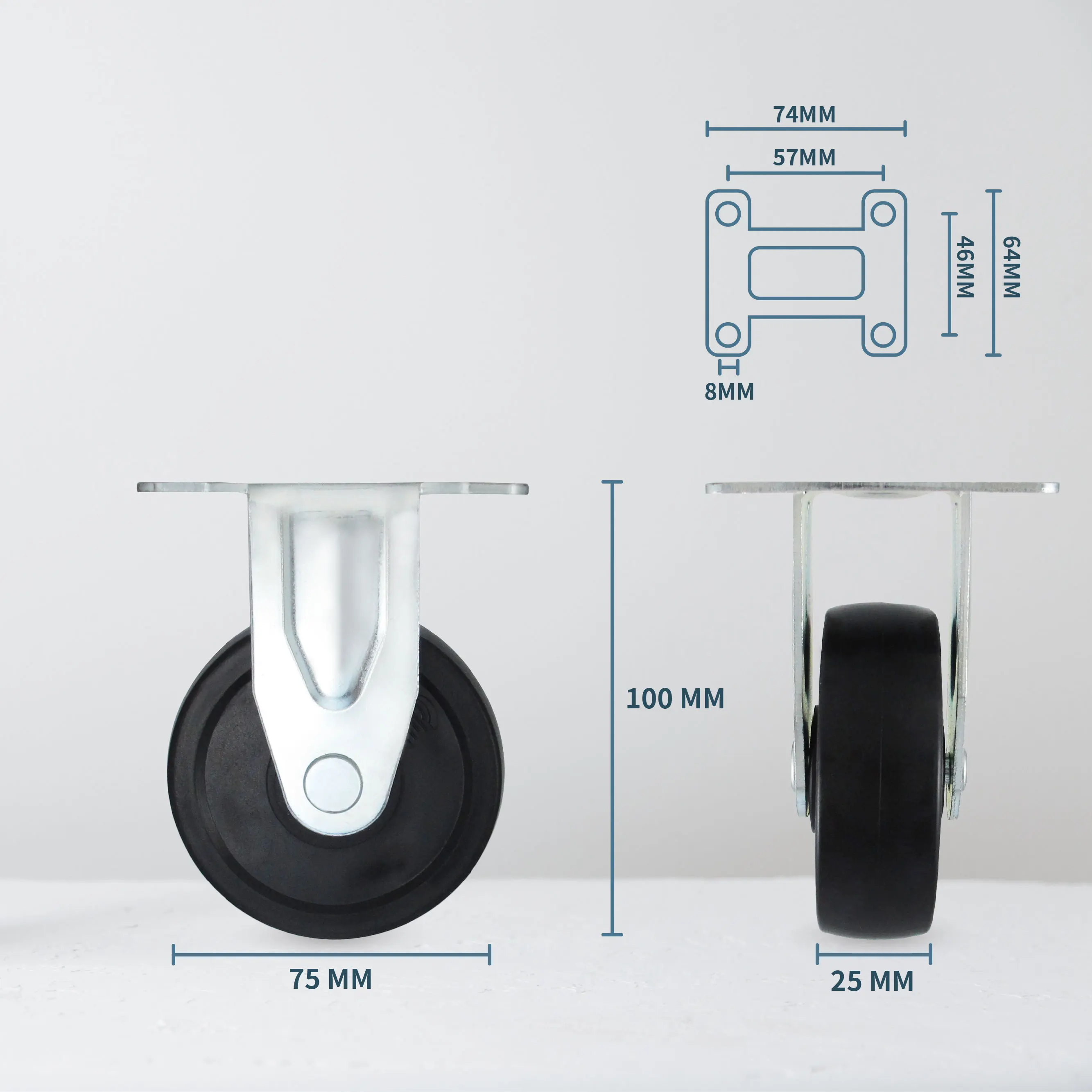 Rigid 75mm Swivel Industrial Polypropylene Caster Wheel - Buy Rigid ...