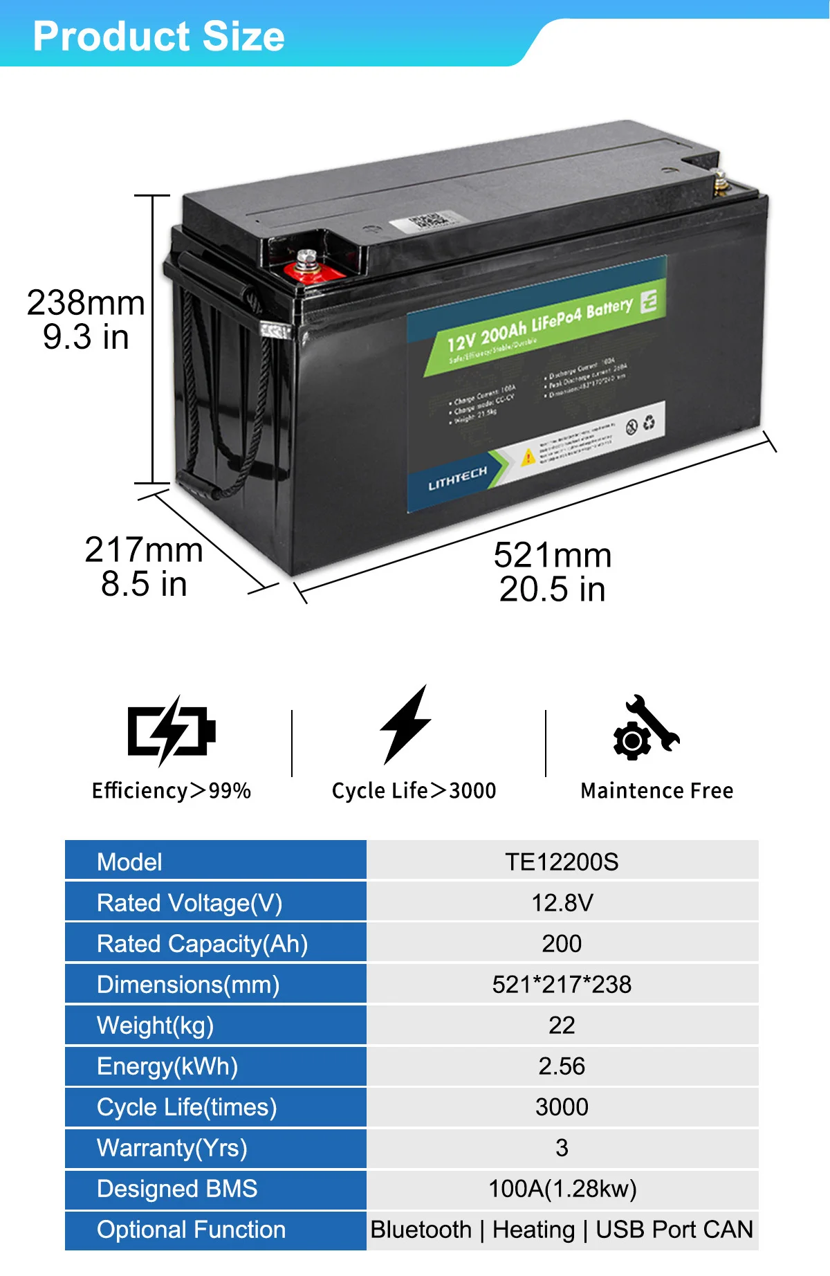 Solar Battery 12v 200ah 12 Volt Rechargeable Lead Acid Batteries ...