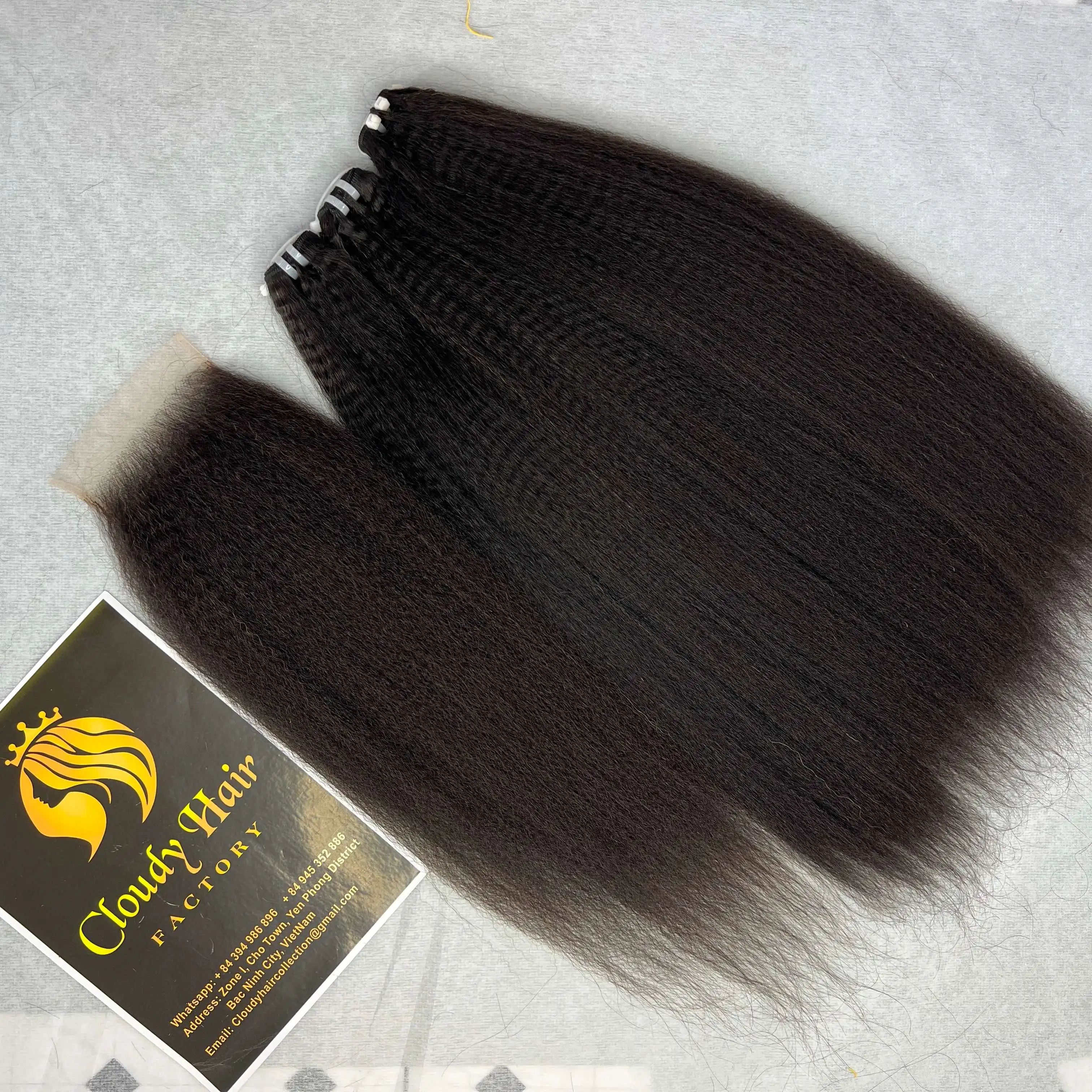 Double Drawn Kinky Straight Hair Bundle Weave Bundles Wholesale Human ...