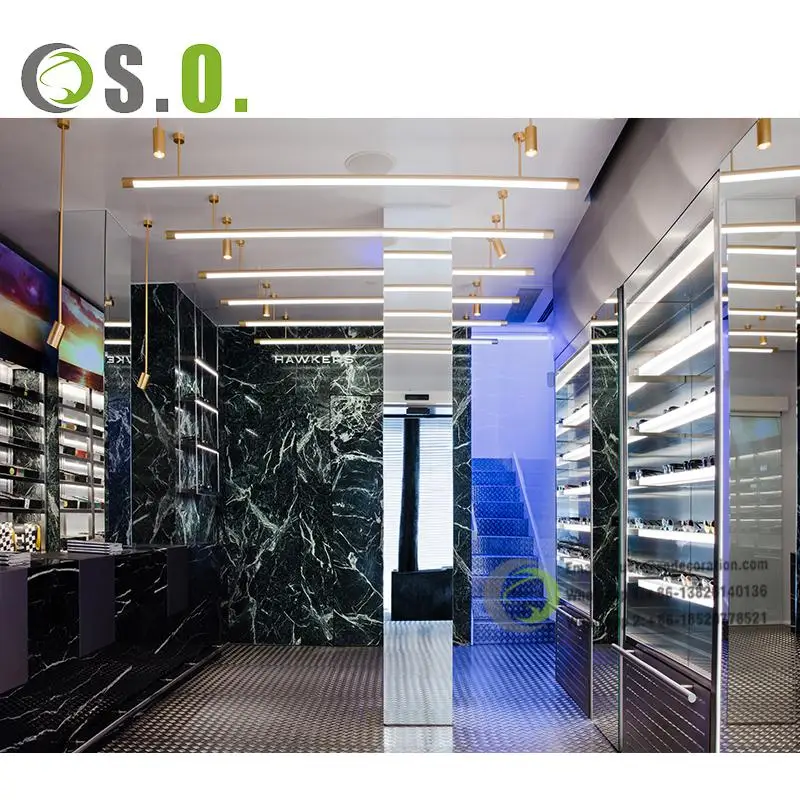 Customized Plastic Sunglasses Display Counter Optical Store Display ...