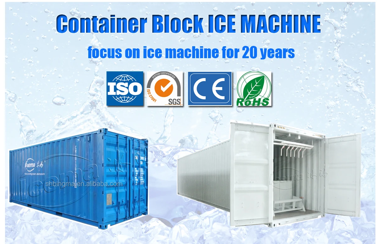 10 Ton Containerized Mobile Ice Block Maker Machine by ICEMA