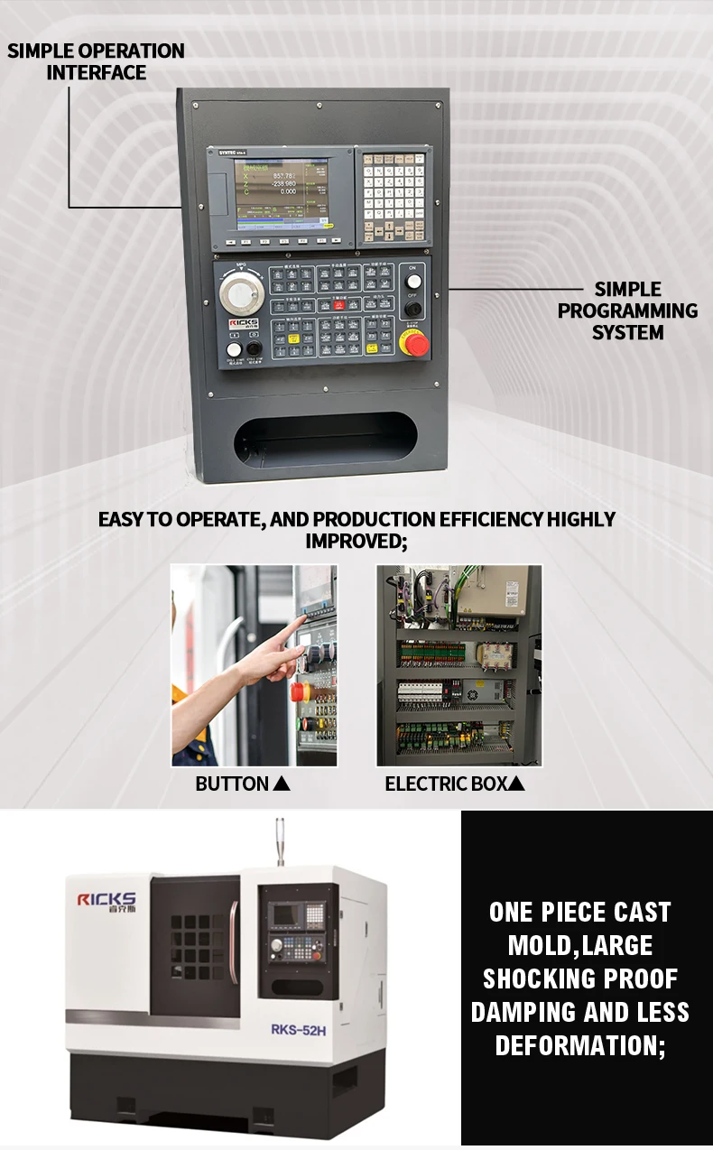 Horizontal Slant Cnc Cutter Lathe 2 Axis Metal Cutting Machine - Buy ...